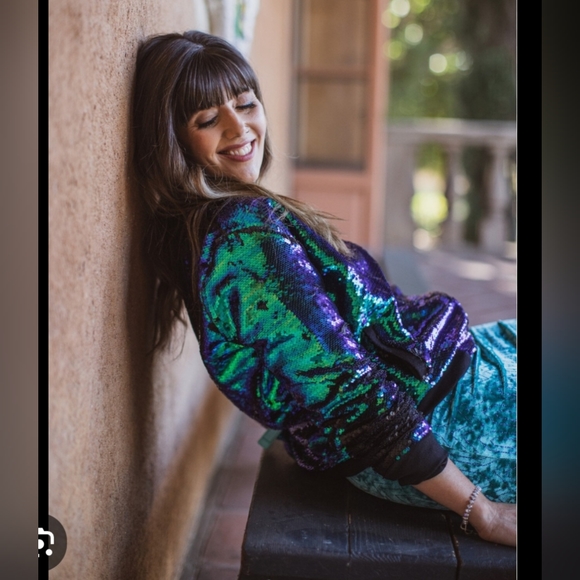 LuLaRoe | Jackets & Coats | Lularoe Elegant Jacket Sequins Size M ...